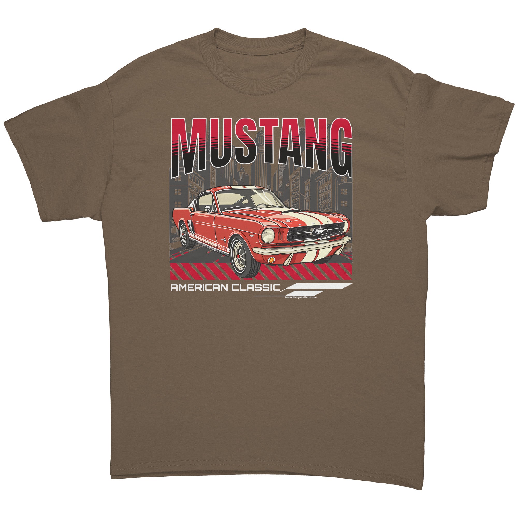 American Classic Red Mustang Shirt Image On Front